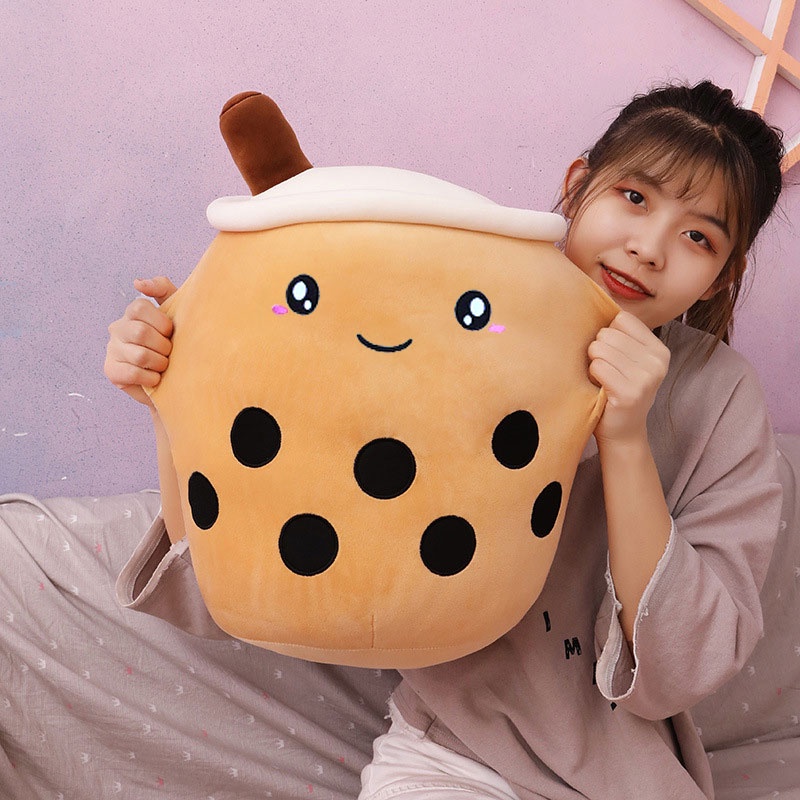 Cute Cartoon Boba Milk tea Pillow Soft Doll Plush Toys Anak Patung ...