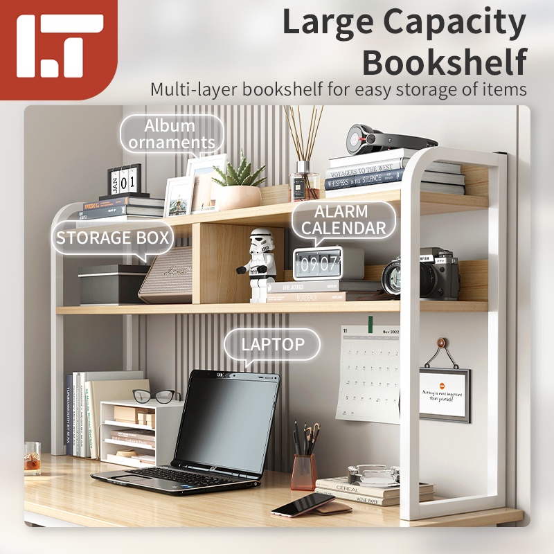 Study Table With Book Shelf Computer Table Meja Komputer Student ...