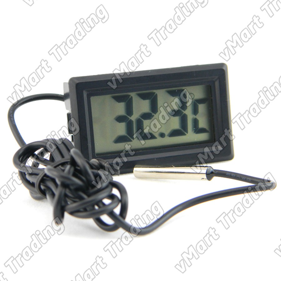 Panel Mount Digital LCD Thermometer with waterproof sensor 1M/2M/3M ...