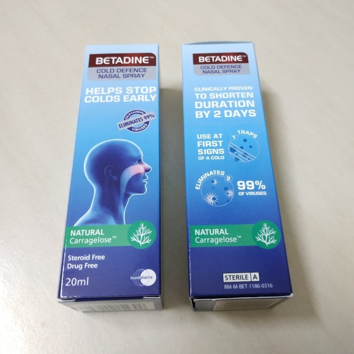 Betadine Cold Defence Nasal Spray 20ml Sterile Natural Carragelose ...