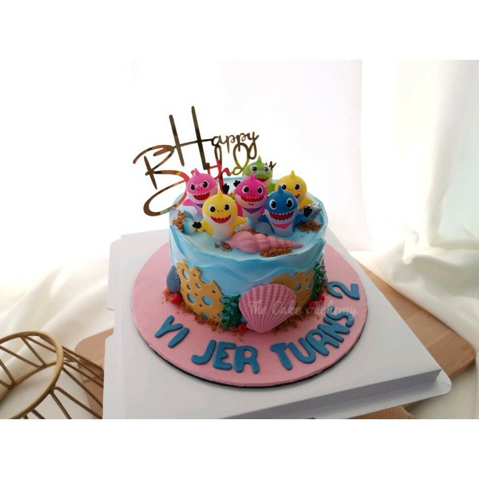 Baby Shark Cake Topper, Decoration 8 pieces per set Kek Hiasan | Shopee ...