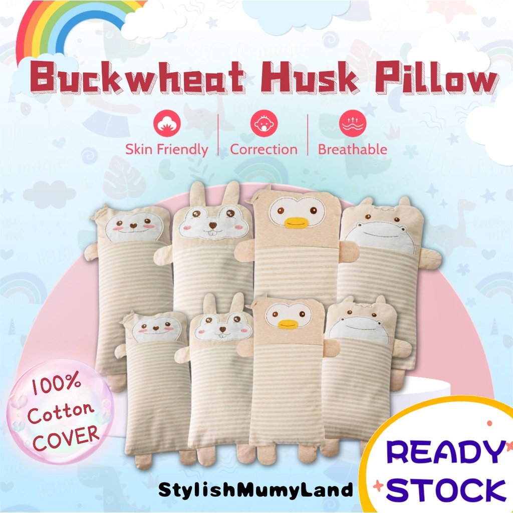 【Stylish】Baby Buckwheat Husk Pillow Organic Cotton Cover Correction ...