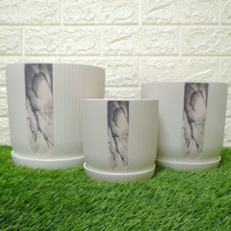 Pasu Seramik 🇲🇾 Ceramic Flower Pot / Pasu Bunga / Pasu Pokok / White ...