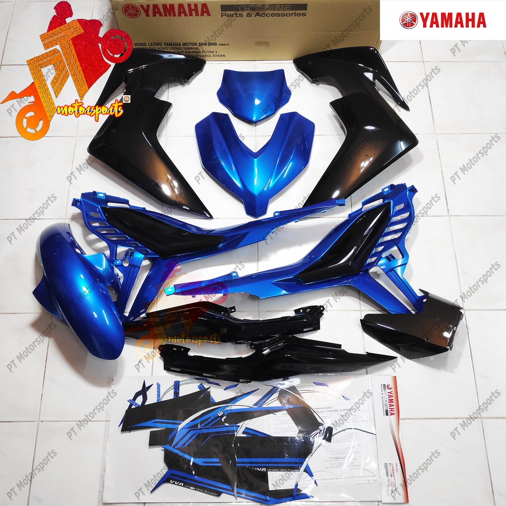 Yamaha Y16ZR Y16 Cover Set Body Set + Stripe Original Blue Black Biru ...