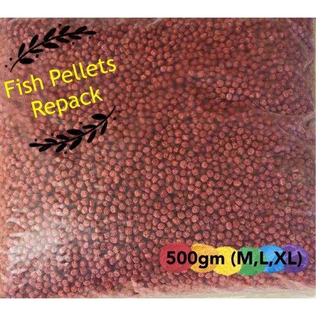 (FAST SHIP OUT) Fish Food Tropical Red Fish Pellets (REPACK) 500gm ...