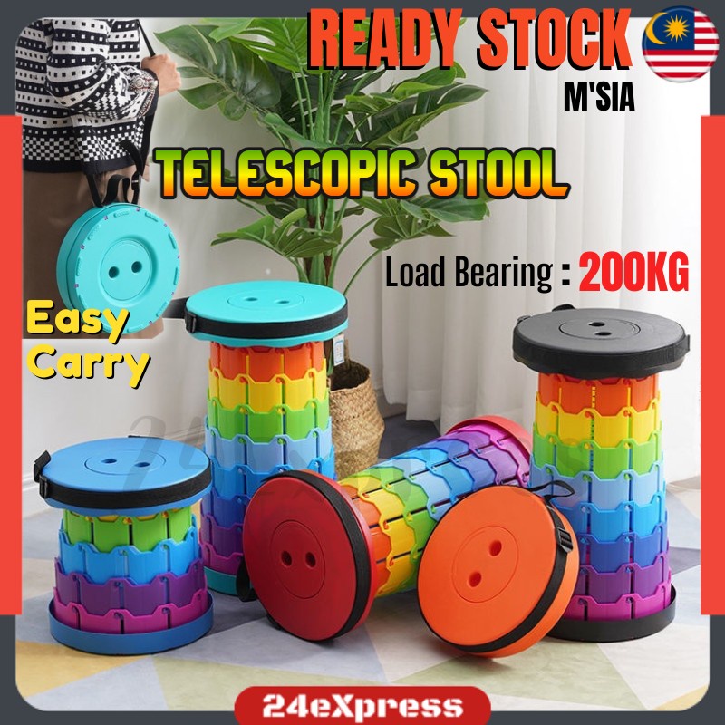 Outdoor Foldable Telescopic Stools Retractable Rainbow Folding Camping ...