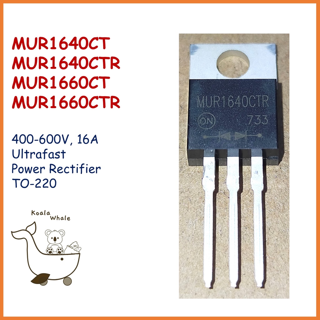 MUR1640CT MUR1640CTR MUR1660CT MUR1660CTR 400V 600V 16A Ultrafast Power Rectifier Diode TO-220 ...