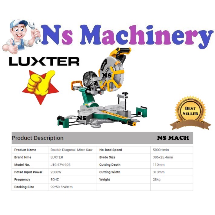 Luxter Professional 12"Sliding Compound MiterSaw Aluminum Wood Plastic ...