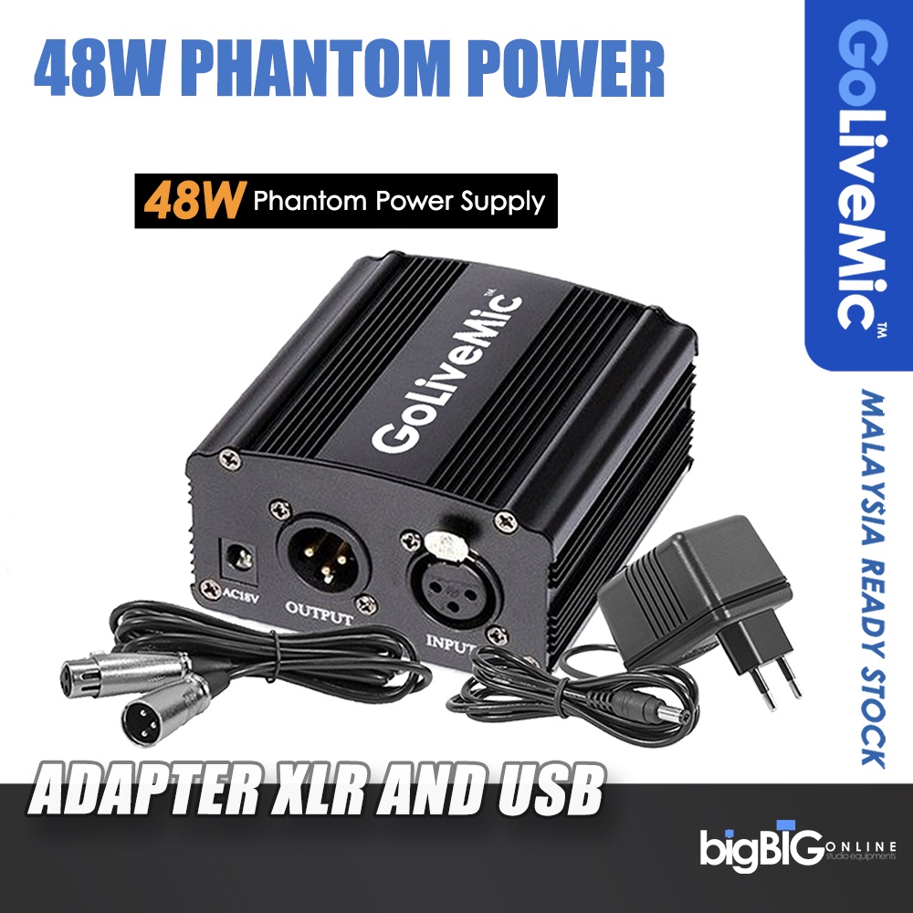 (READY STOCK) Golive 48W Phantom Power Adapter XLR and USB Phantom ...