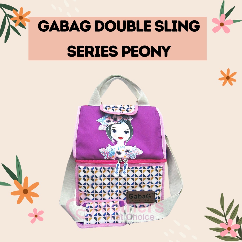 ORIGINAL GABAG DOUBLE SLING THERMAL BAG PEONY / GABAG PEONY | Shopee ...