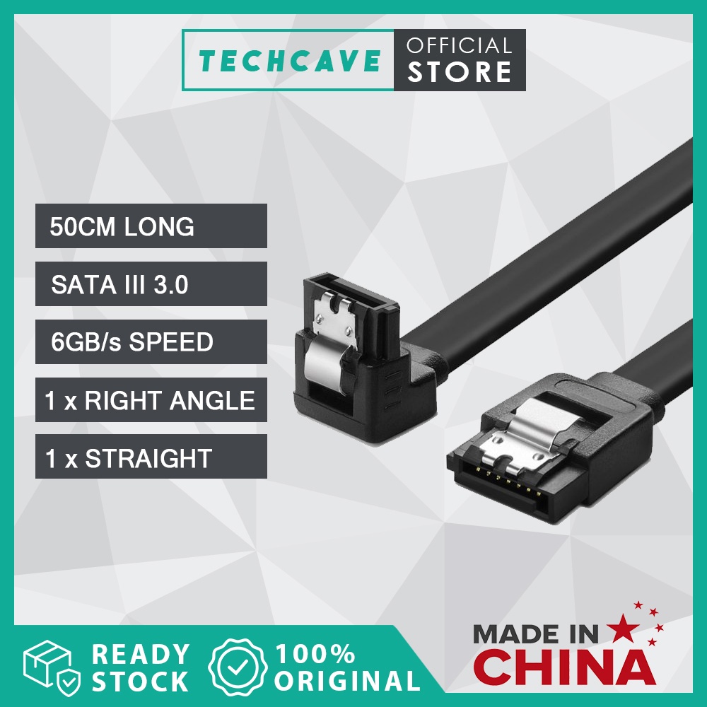 (Ready Stock) SATA TO SATA III 3.0 6GBPS SSD HDD Straight Right Angle L ...