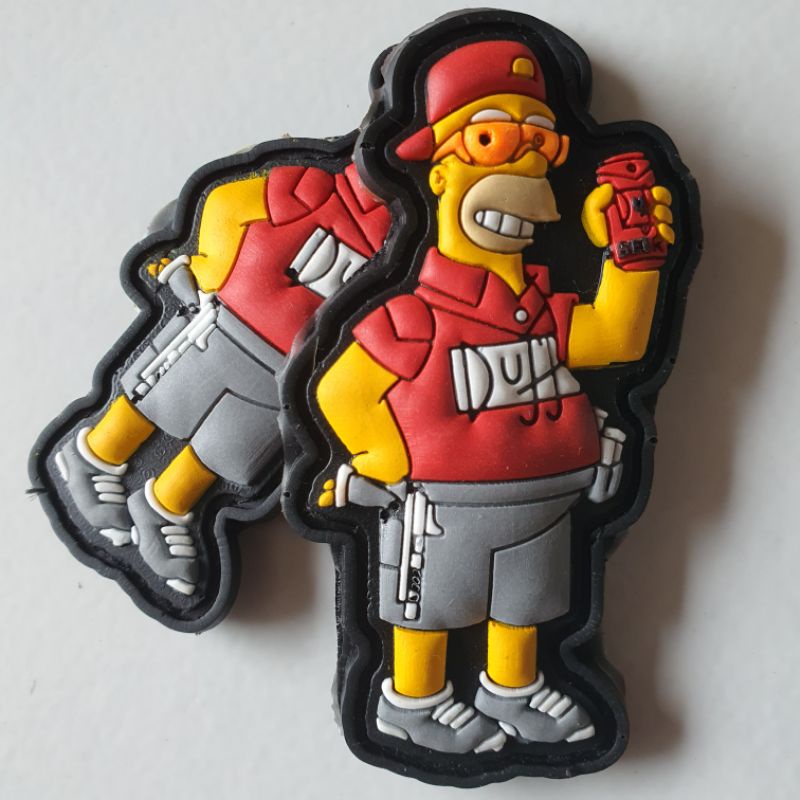 MERAH The SIMPSON RED 3D LOGO PVC RUBBER PATCHES/ VELCRO RUBBER EMBLEM ...