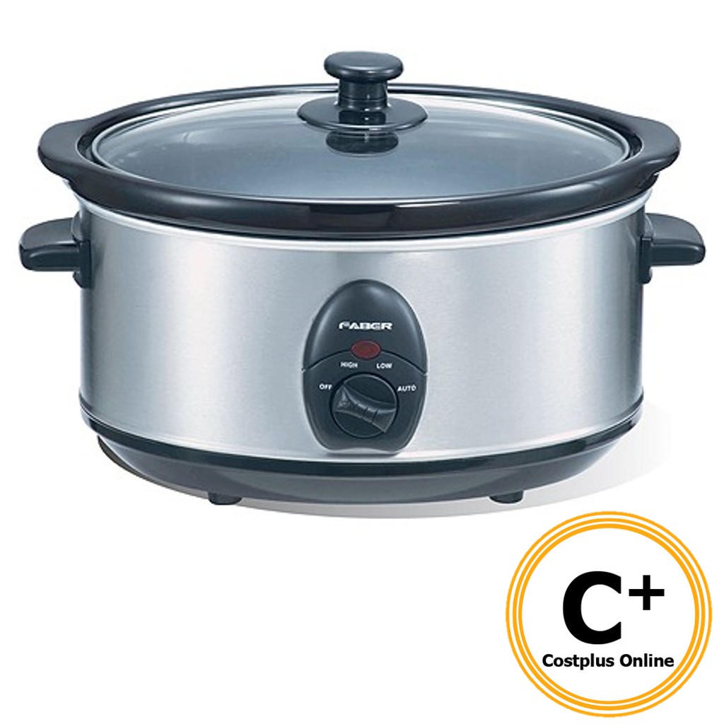 Faber FSC350SS Slow Cooker 3.5L with Removable Ceramic Pot + Tempered ...