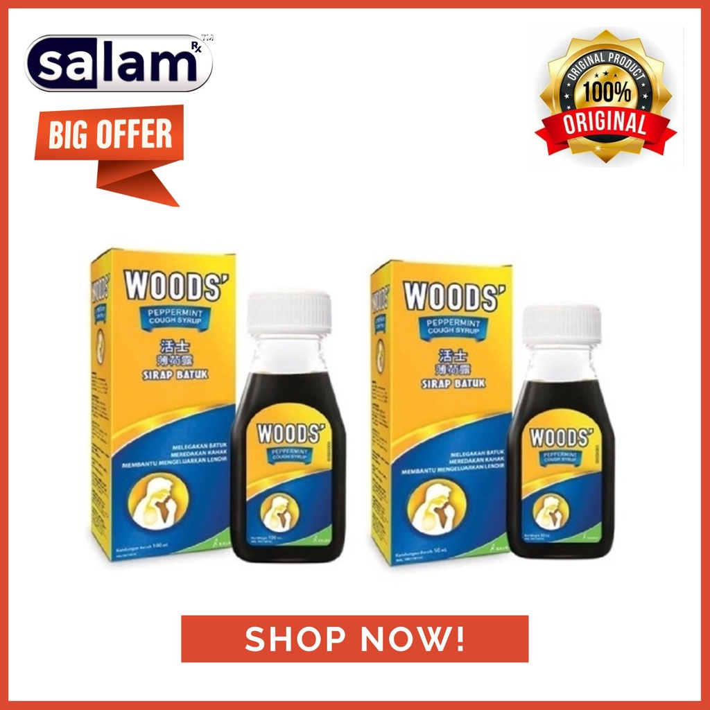 WOODS PEPPERMINT COUGH SYRUP (CHILDREN / ADULT) (50ML / 100ML) | Shopee ...