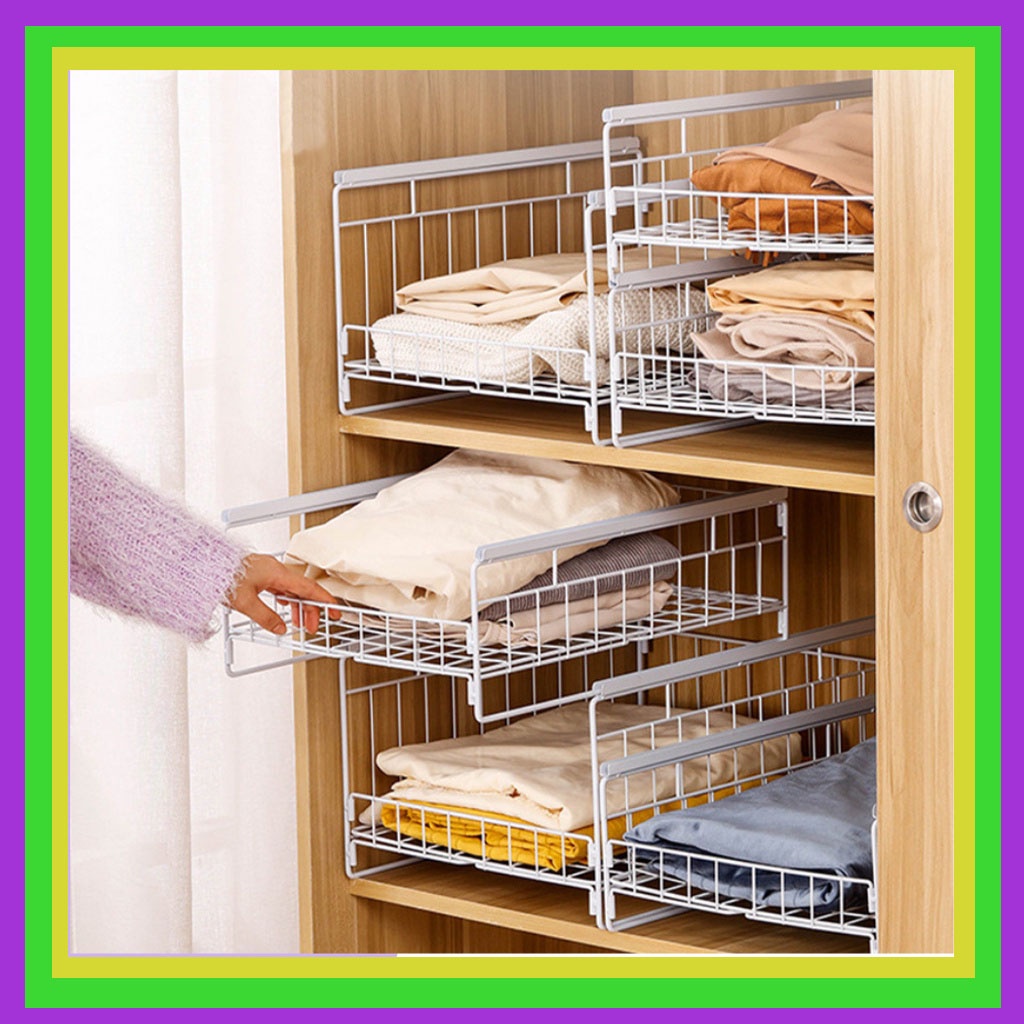 Closet Storage Layered Partition Stackable Wardrobe Storage Basket