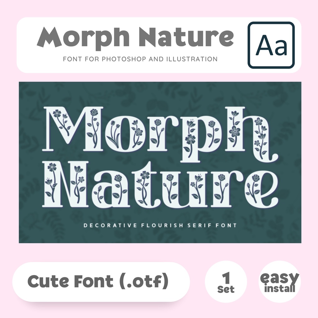 Morph Nature Cute Font for Photoshop ps or AI abr version plugin ...