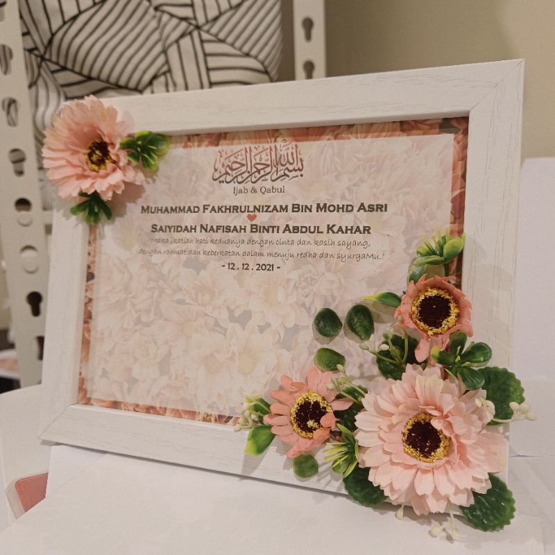Frame Mas Kahwin Murah Hadiah Anniversary Bersara gubahan Hantaran ...