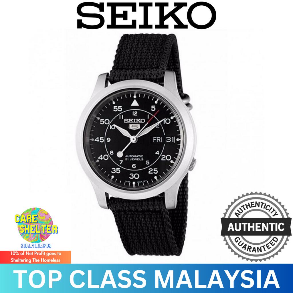 Seiko 5 Military SNK809K2 Auto See-thru Back Black Nylon Strap Watch ...