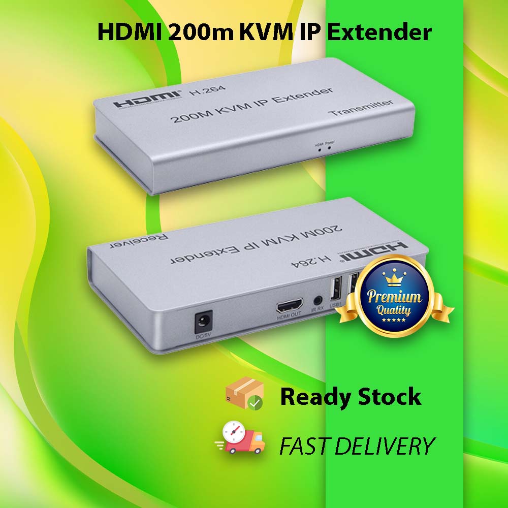 HDMI EXTENDER 200 METER KVM USB extender Over Single Cat5e/Cat6 ...
