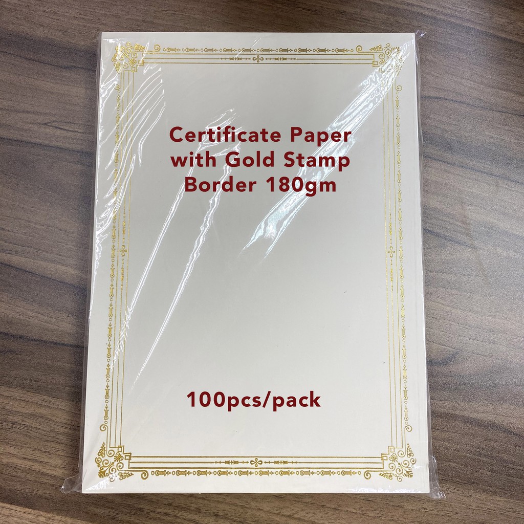A4 certificate paper with Gold Stamping Border 100s/pack (180gsm ...