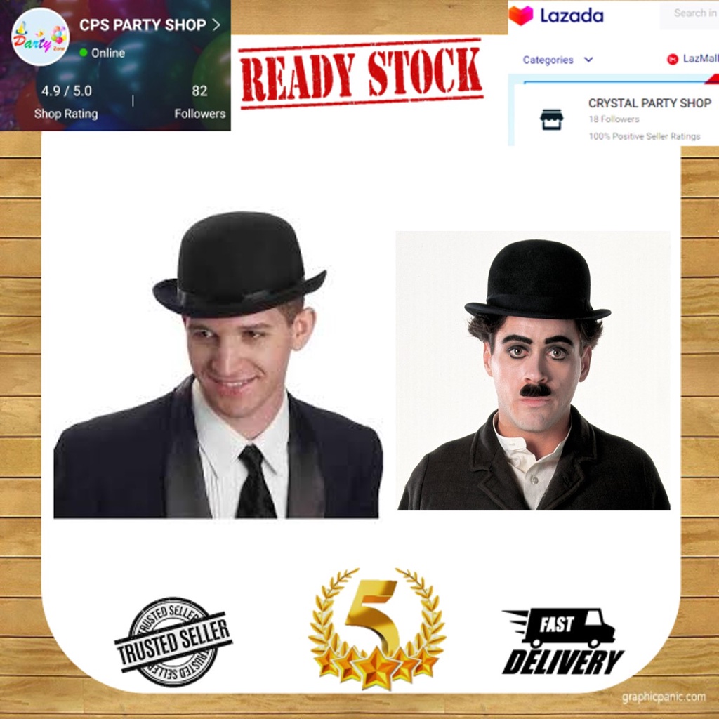 Charlie Chaplin Hat - Party Hat - Party Outfit Hat - Adult Size - READY ...