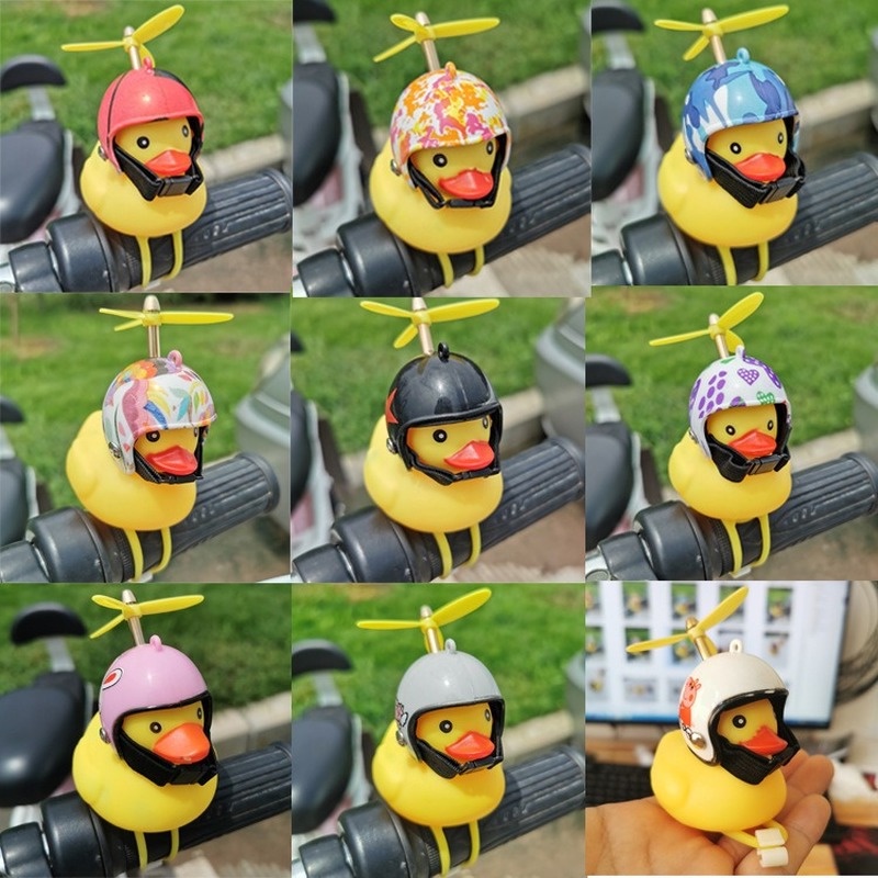 TikTok Same Style Small Yellow Duck Bicycle Bell with Helmet Propeller ...