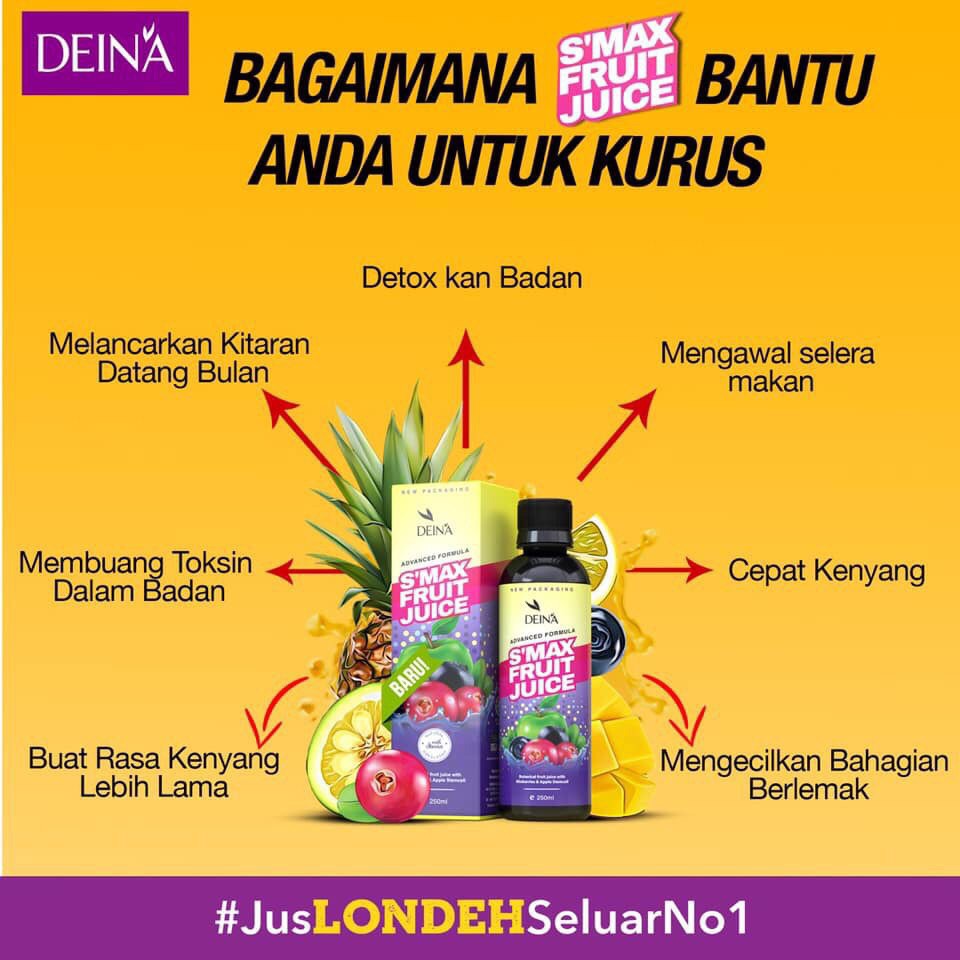 S'MAX FRUIT JUICE ORIGINAL HQ 100% ASLI-berkesan untuk turunkan berat ...