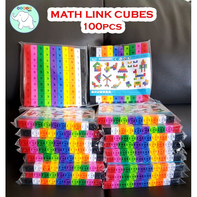 Math Link Cubes 2x2cm 100pcs Mathlink Linking Cube Shopee Malaysia