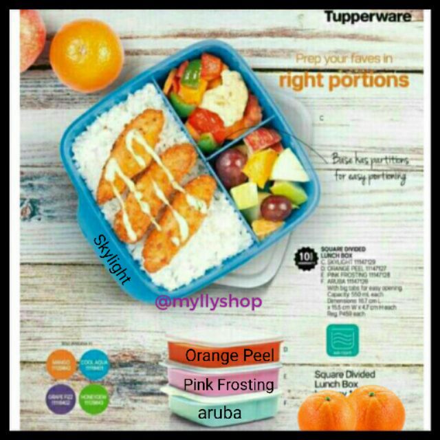 TUPPERWARE SQUARE DIVIDED LUCH BOX | Shopee Malaysia
