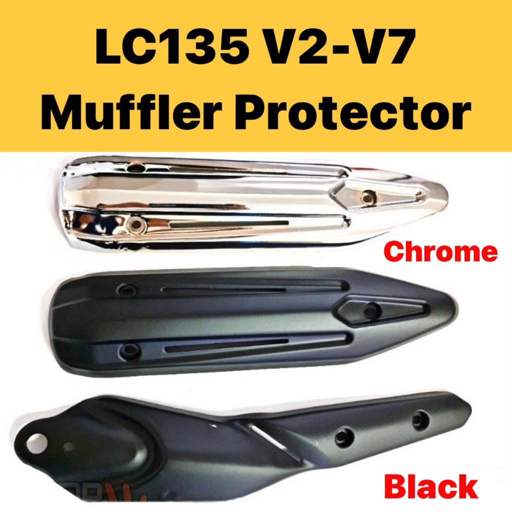 YAMAHA LC135 LC 135 NEW V2 V3 V4 V5 V6 MUFFLER COVER CHROME BLACK ...
