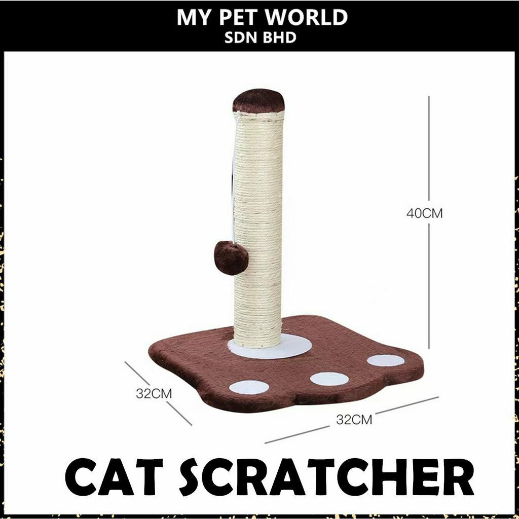 Pet World Paw Shaped Based Cat Scratcher Scratch Post Pole Cat Tree ...