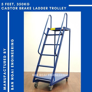 SUMO 5 Feet Fully Welded Castor Braked 2 in 1 Platform Ladder Trolley ...