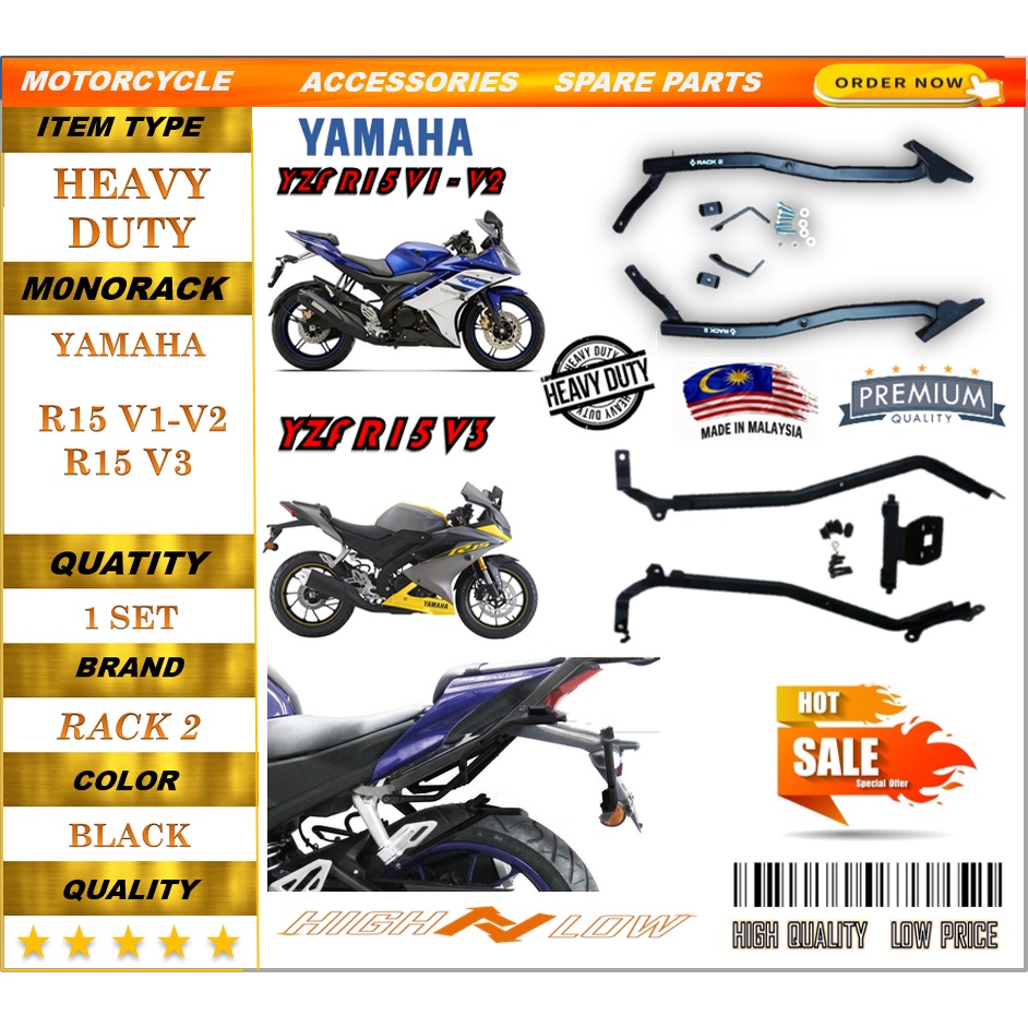 YAMAHA R15 V1-V3 TOP BOX J RACK MONORACK HEAVY DUTY | Shopee Malaysia