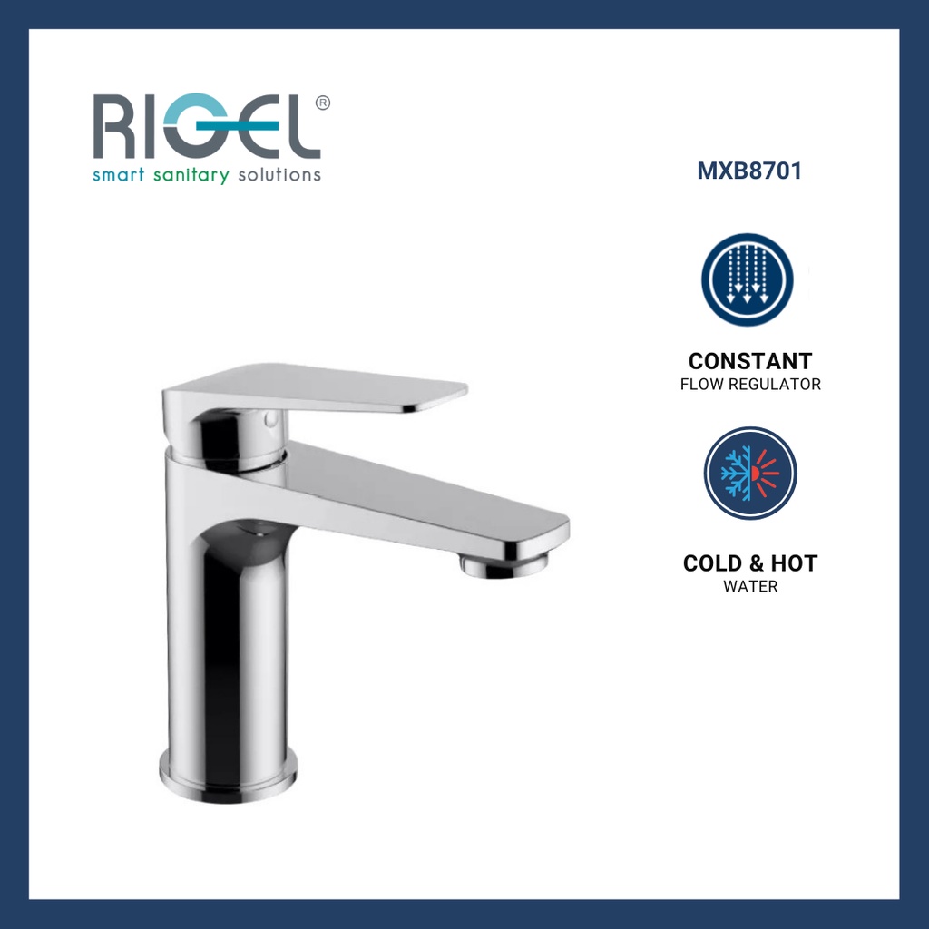 RIGEL Bathroom Deck Mounted Basin Mixer Water Tap Faucet MXB8701 ...