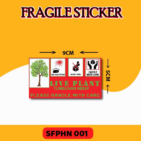 STICKER FRAGILE POKOK & TUMBUHAN HIDUP MELINTANG🔥 BUY 10 + 1 🔥LIVE PLANT🔥READY STOCK 🔥(10 PCS ...