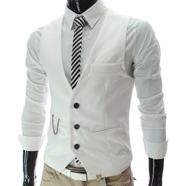 Pre Order ~ Men Vest For Formal Suit Tank Top Suit V Necked Slim Fit