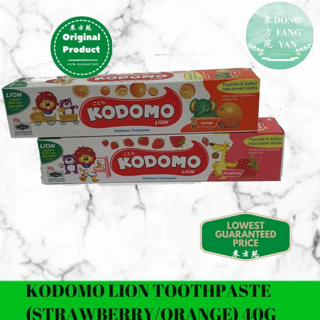 KODOMO Lion Toothpaste - Orange/Strawberry 40G | Shopee Malaysia