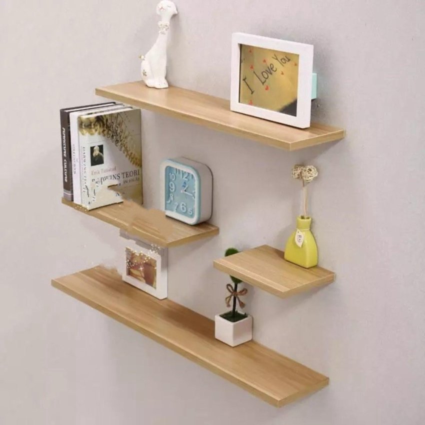 [READY STOCK] Set of 4 Horizontal Shape Wall Mounted Shelves - Design A ...