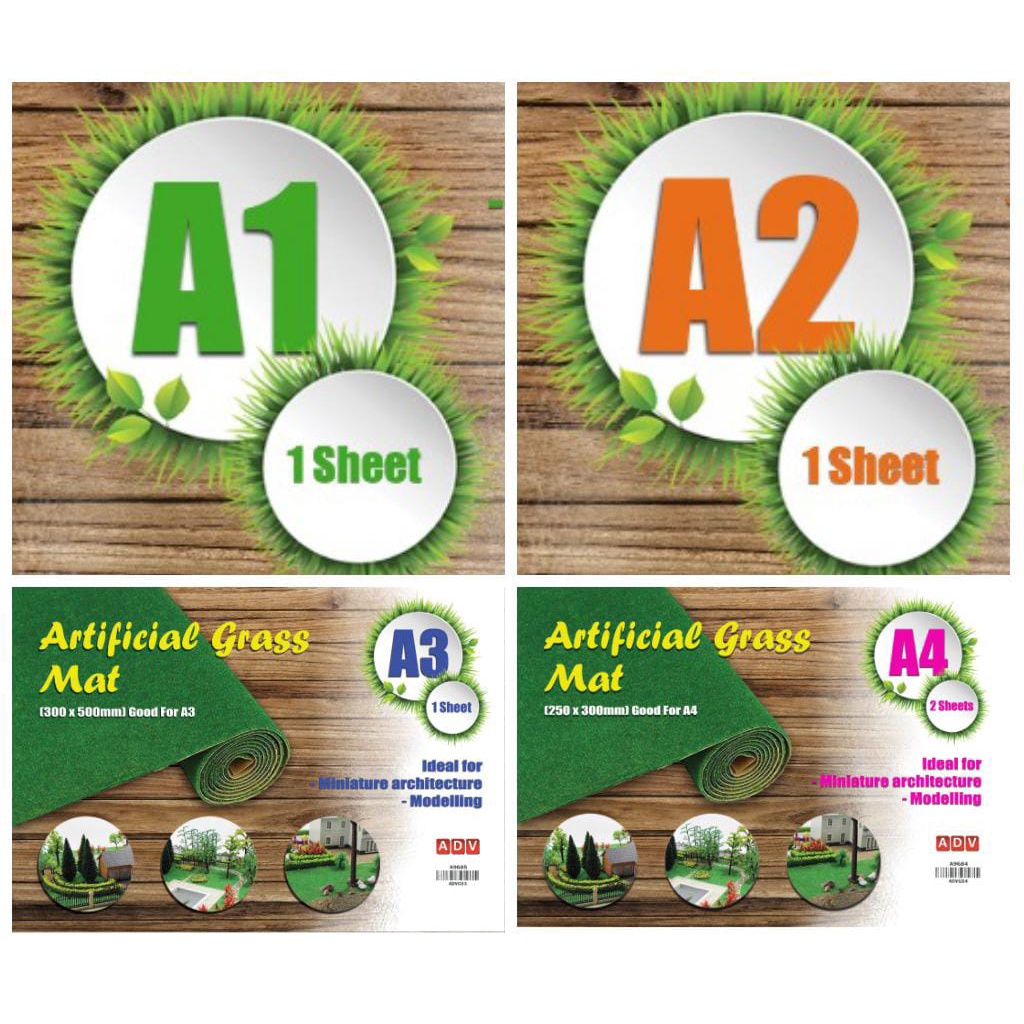 ARTIFICIAL GRASS MAT / GRASS SHEET FOR MODELLING MINIATURE DARK GREEN ...