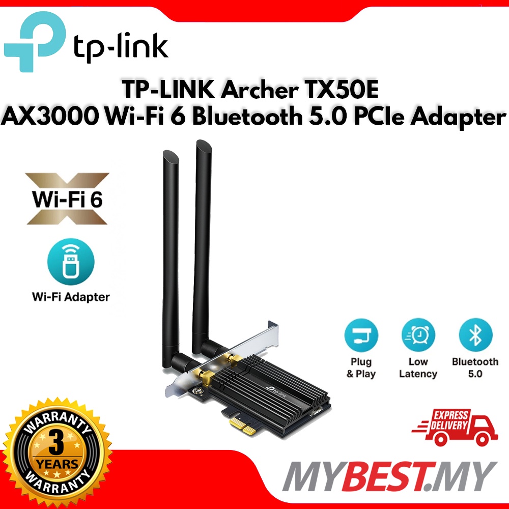 TP-LINK Archer TX50E AX3000 Wi-Fi 6 Bluetooth 5.0 PCIe Adapter | Shopee ...