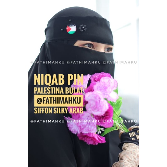 Niqab Pin Palestine Round / Niqab Siffon Veil Temboro | Shopee Malaysia