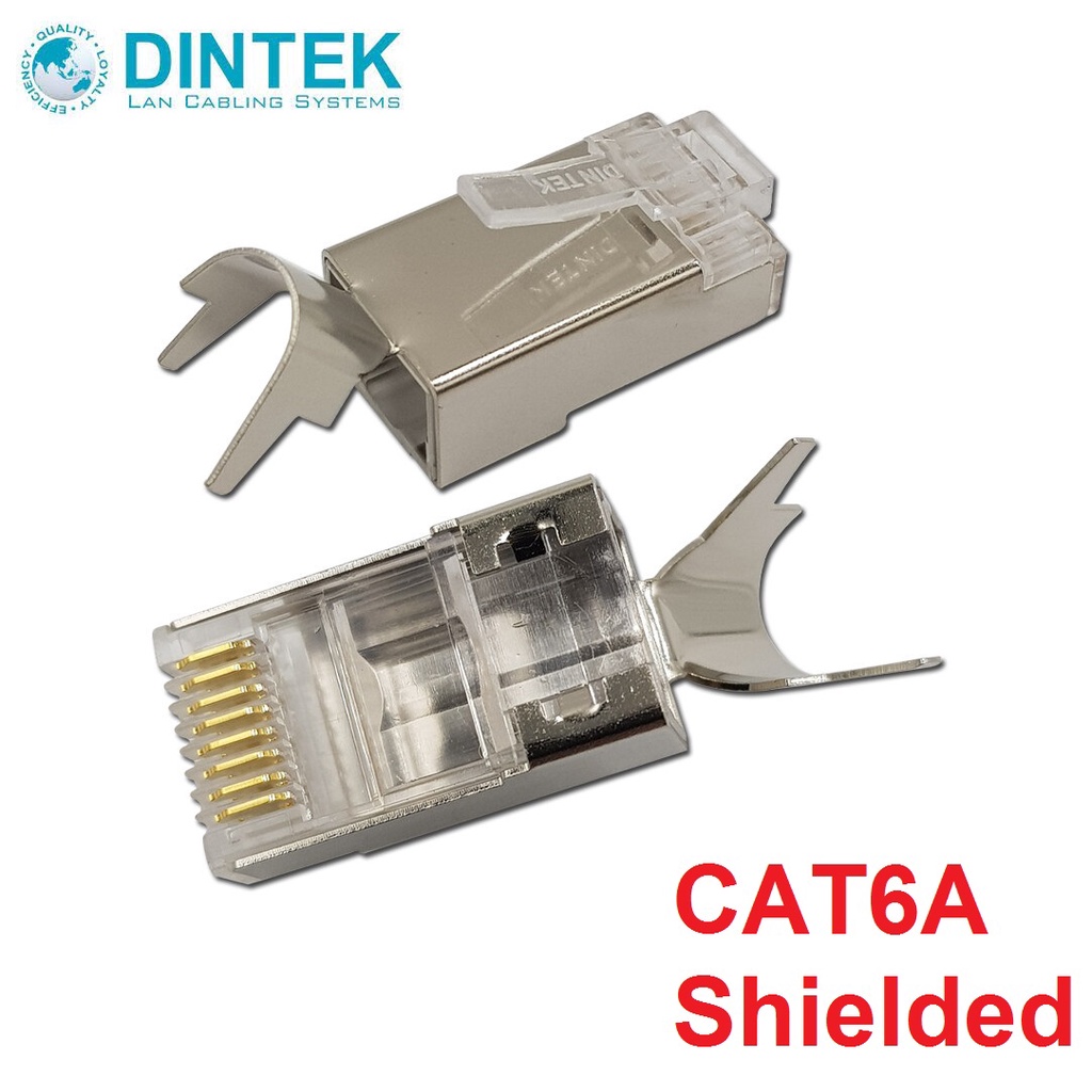 Dintek PowerMax CAT6A Shielded FTP Solid RJ45 Modular Plug - Cat6a ...