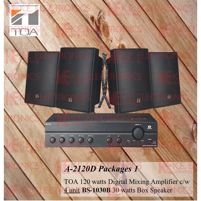 TOA Basic Pa System Packages 1 c/w 4 unit 30W Wall Mount Box Speakers ...