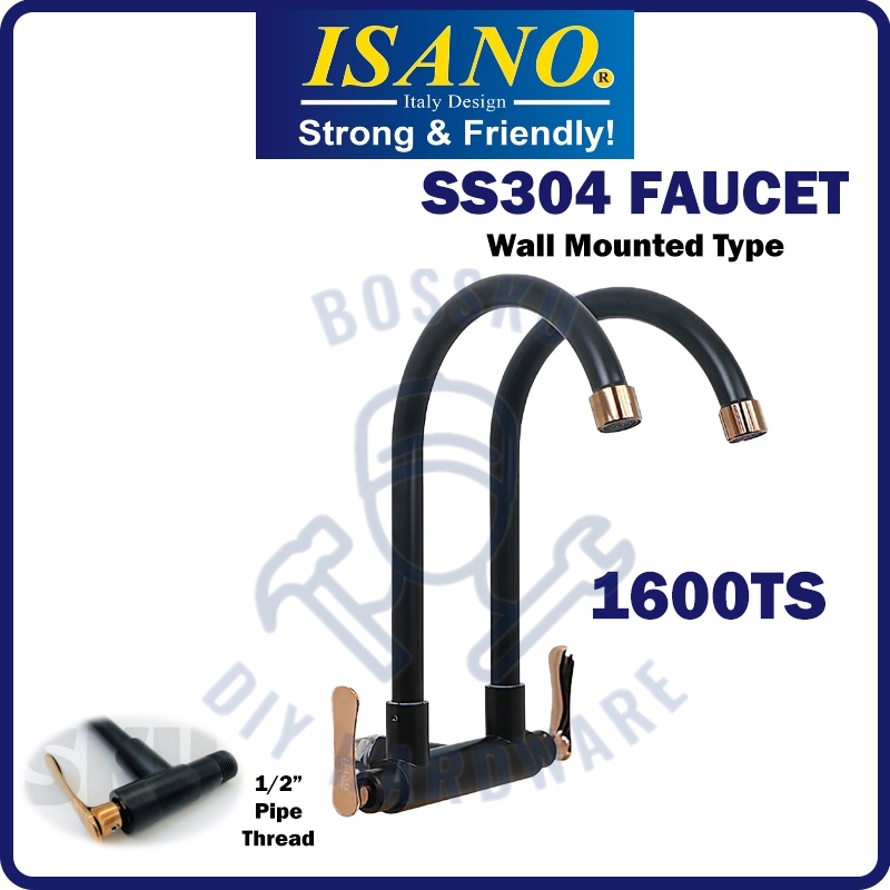 ISANO [ Wall Mounted ] Type SUS304 1/2" Faucet Single Double Water Tap ...