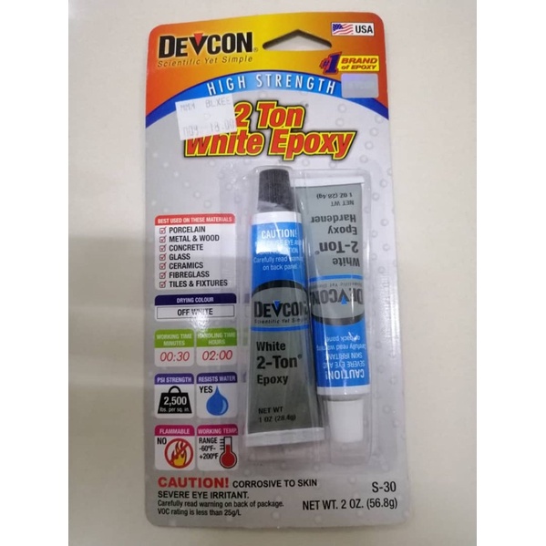 2Ton White Epoxy Devcon/ 5Min Epoxy Devcon 56.8g | Shopee Malaysia