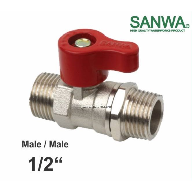 SANWA BRASS MINI BALL VALVE (MALE/MALE) - 1/2 INCHES | Shopee Malaysia