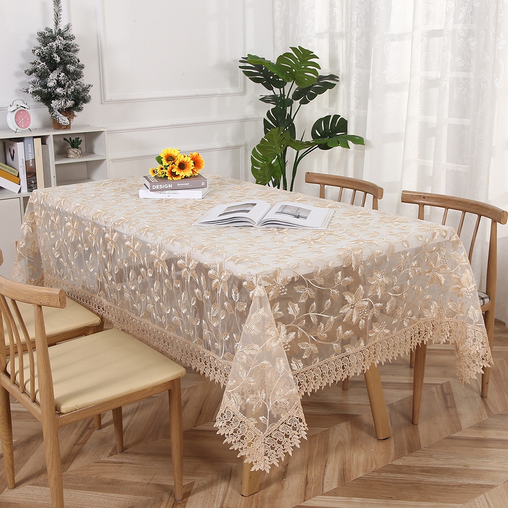 Small Fresh Embroidered Tablecloth European Style Pastoral Lace Coffee ...
