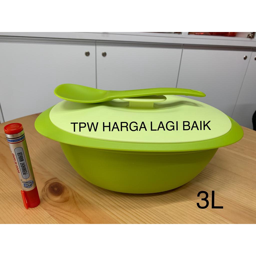 Tupperware Green Blue Bloomia Blossom Rice Server 3L /Serveware Bekas ...