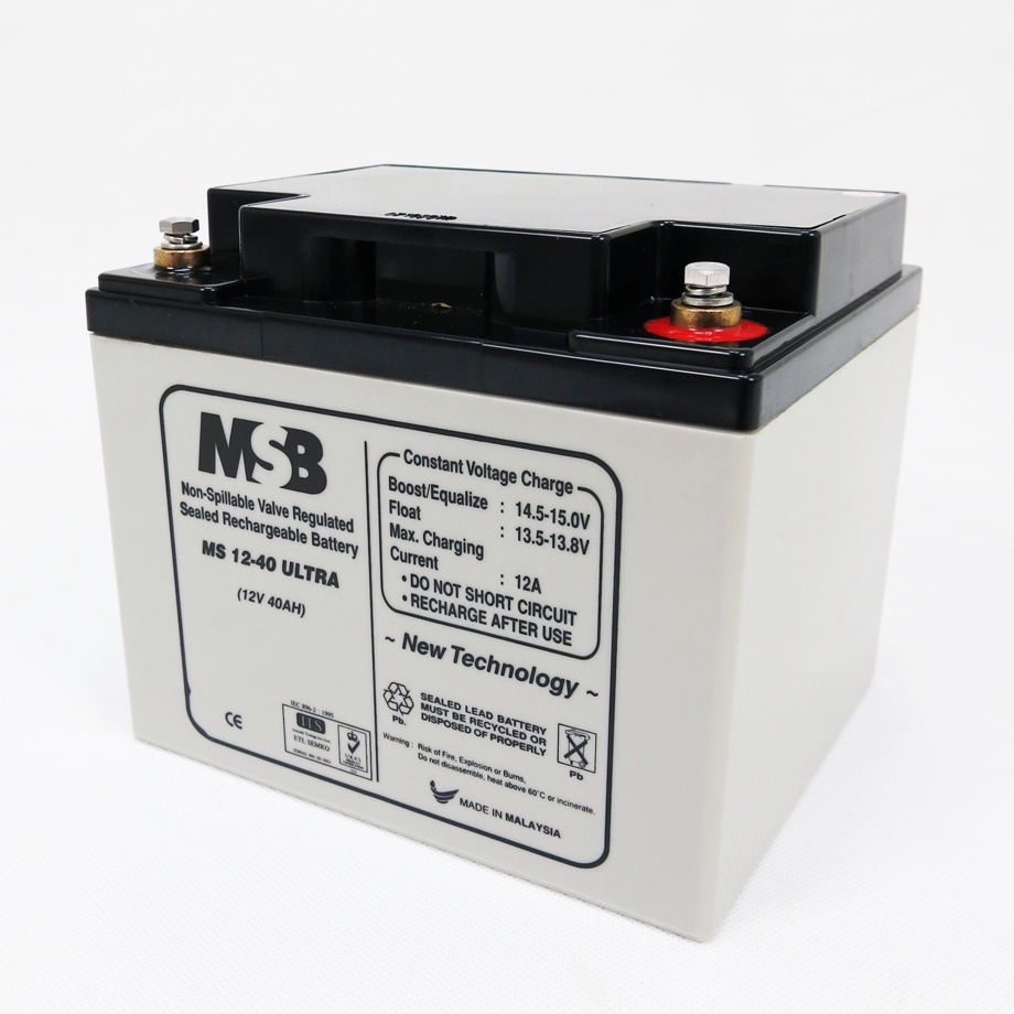 MSB MS12-40 Bateri Ultra VRLA Tertutup 12V 40AH - Lead Acid ...