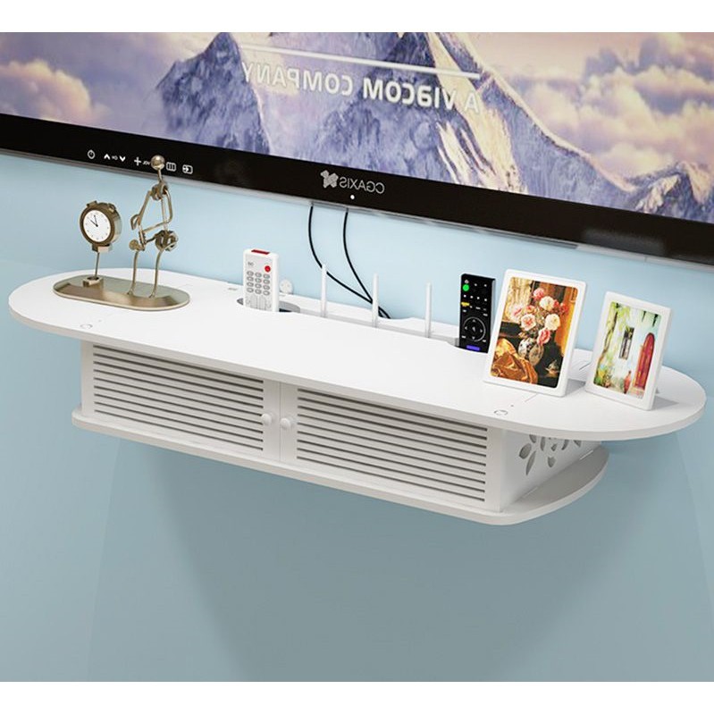 WPC Wooden DVD Player Rack TV Rack Wall Mount 2 Tier Shelf Decoration ...